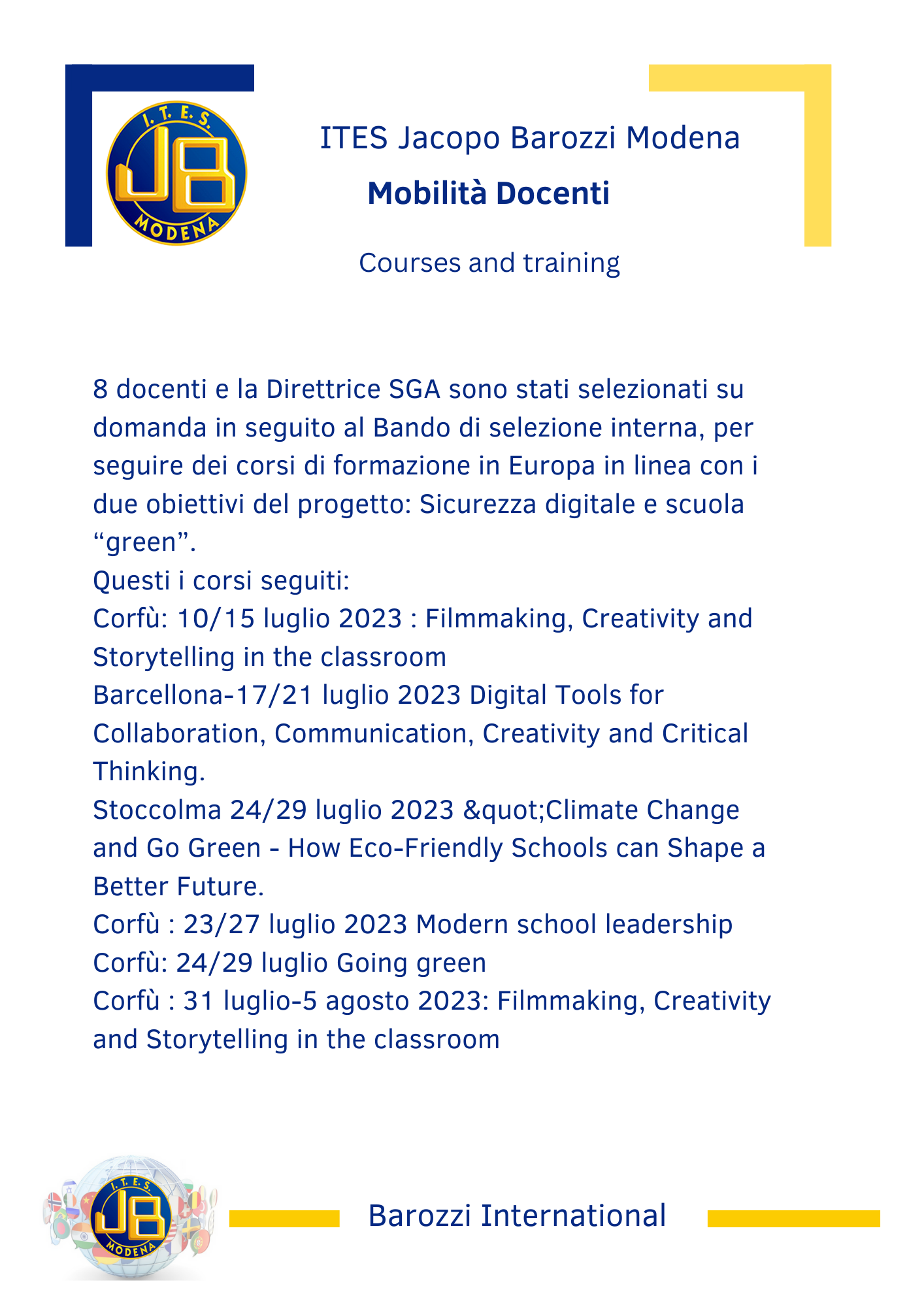 ERASMUS A.S. 2022-23 - Ites Jacopo Barozzi